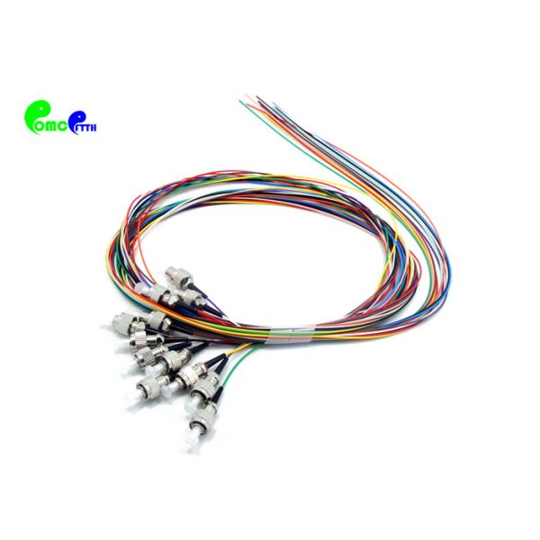 Quality 12 Colors 12F FC UPC Fiber Optic Pigtail SM 9 / 125 G657A1 900um 2m Loose buffer Easy To Strip for sale