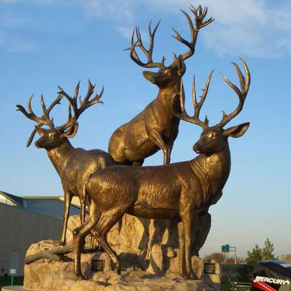 Quality Outdoor Garden Large Copper Brass Bronze Deer Sculpture Statue for Decor and Ornament for sale