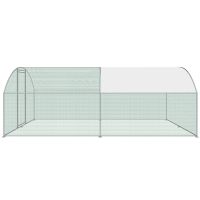 Quality Round Top Pitched Roof W5.6m Large Metal Chicken Run for sale