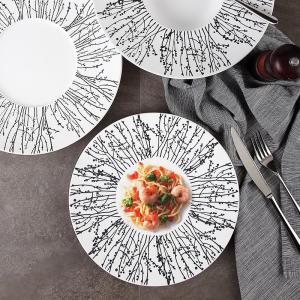 Quality SGS Nordic Floral Paper Soup Fine Bone China Dinnerware Set Plates for sale