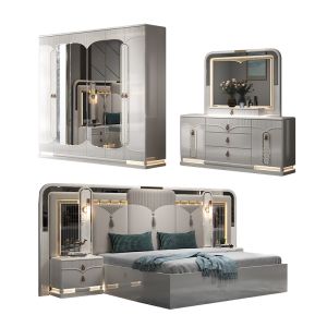 Quality Royal Luxury Complete Bedroom Sets king Size Double Bed Room Home Storage Wooden for sale