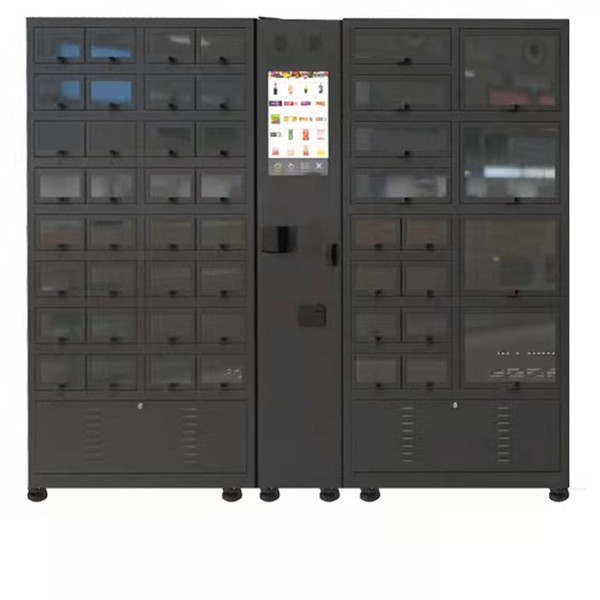 Quality Refrigerate Locker Vending Machine With 48 Cells Black Color Cooling Locker for sale