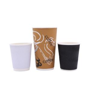 Quality Ripple Wall Paper Coffee Cup ISO9001 Reusable For Hot Drink for sale