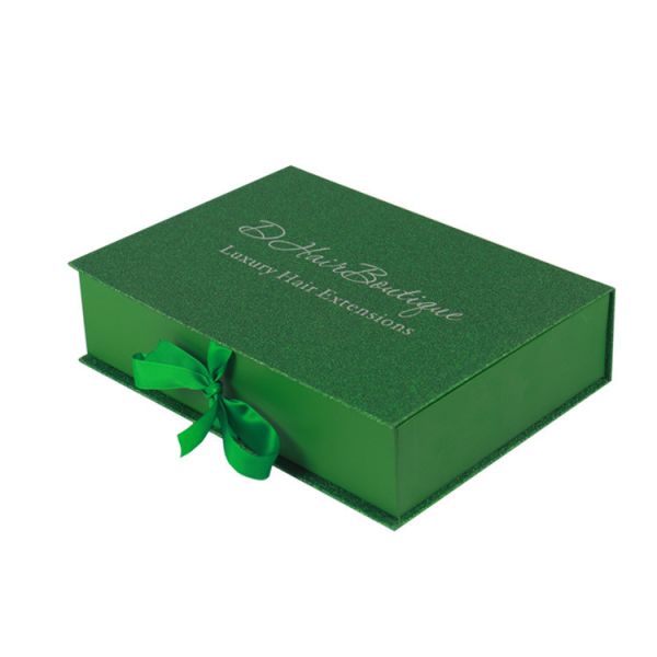 Quality Ribbon Closure Hair Extension Packaging Box Magnetic Closure Gift Box Versatile for sale