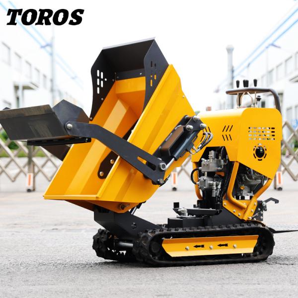 Quality Rubber Track Gasoline Mini Dumper 500kg Strong Climbing Ability for sale