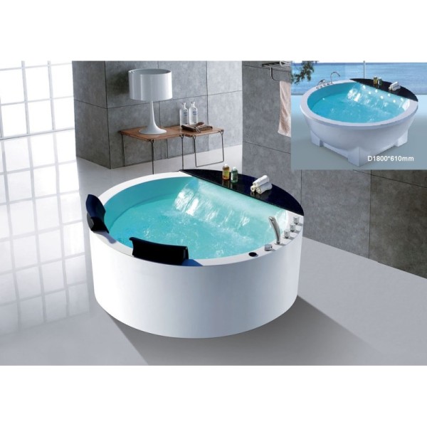 Quality 1500mm Acrylic Round Freestanding Massage Bathtub With Aromatherapy for sale
