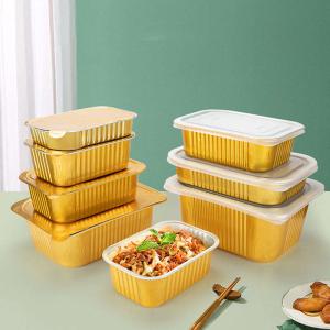Quality Restaurant BBQ Air Fryer Tin Foil trays Rectangle Takeaway Aluminium Foil Pan for sale