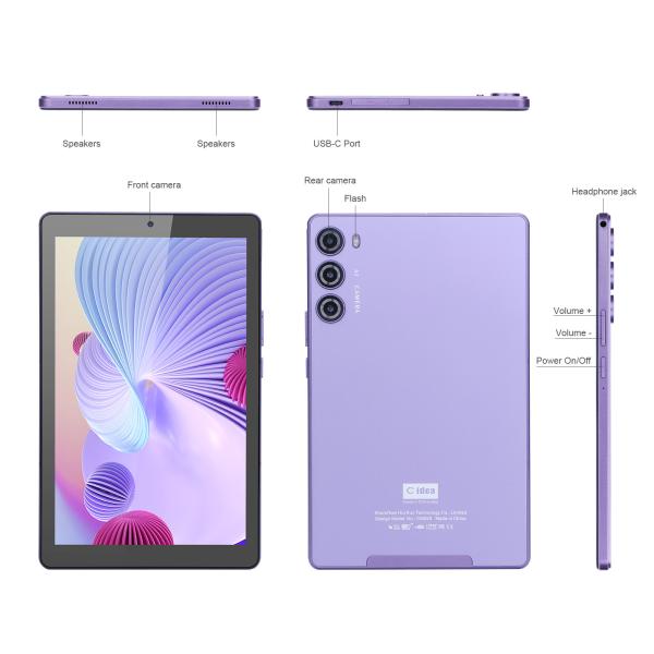 Quality C idea Purple 256GB ROM 9 Inch Tablet PC With 800x1280 IPS Screen 8000mAh for sale