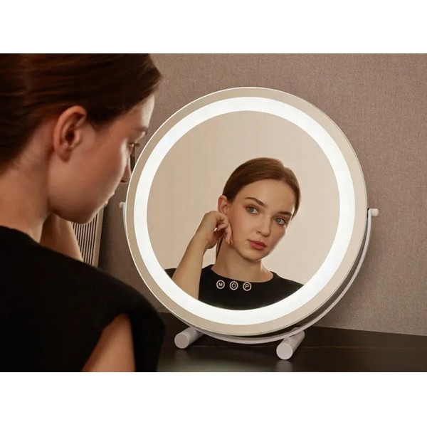Quality 3000K - 6000K LED Makeup Mirror Round Touch Screen Light Up Mirror for sale