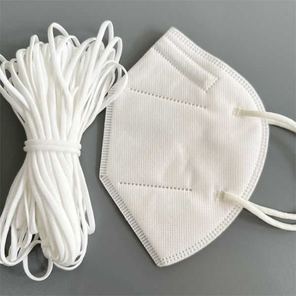 Quality N95 Face Mask Elastic Ear Bands 5mm 6mm 6.5mm 7mm White Polyester Spandex for sale