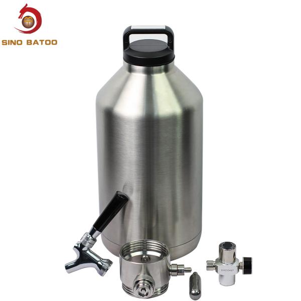 Quality 3.8L Vacuum Beer Growler Dispenser With CO2 Regulator for sale