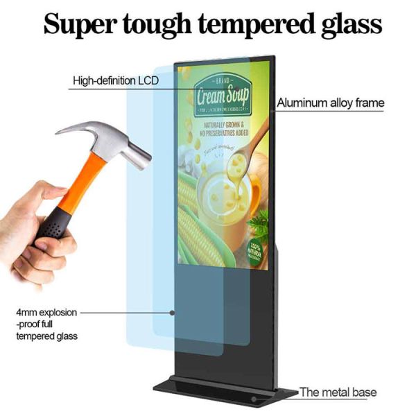 Quality 43 49 55 65 Inch Floor Standing Lcd Displays Touch Screen Digital Signage for sale