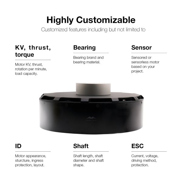Quality 238mm Brushless DC Motor 130KG Thrust for Heavy Lift Drones for sale
