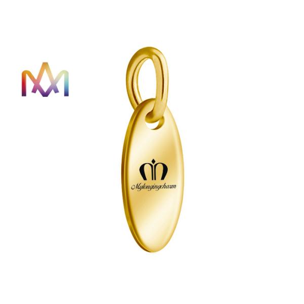Quality SS304 Oval Dangle Plated Custom Engraving Charms for sale