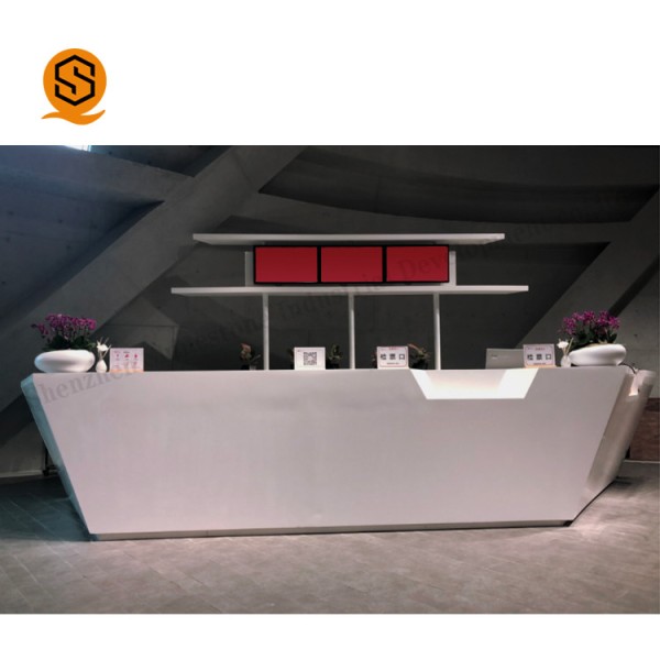 Quality Solid Surface Airport Reception Desk Easy Repairable SGS Certification for sale