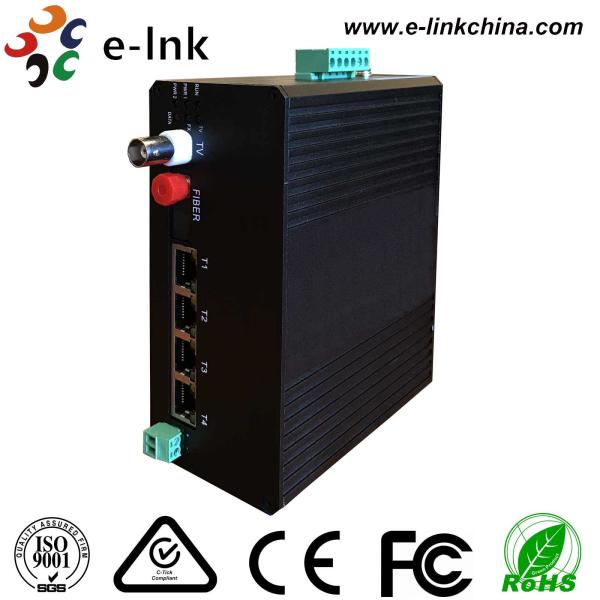 Quality Industrial Video Ethernet Switch 4x10/100M Ethernet + 1xVideo + 1xRS485 Data + for sale