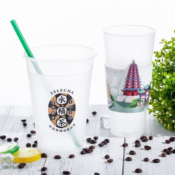 Quality 500ml PP Injection Disposable Drinking Cup With Printed Logo for sale