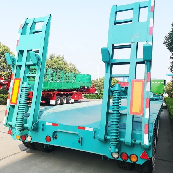 Quality Max Payload 60-80T Low Flat Semi Trailer for Multipurpose Heavy Equipment for sale