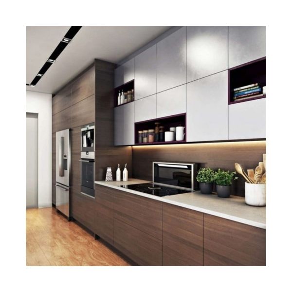Quality Modern Style Customized Waterproof Smart Wood Kitchen Wall Cabinets with Blum for sale
