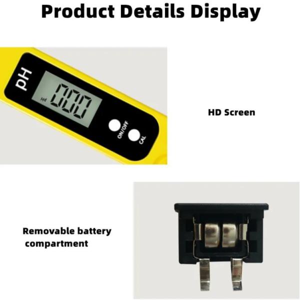 Quality Power Supply 2*1.5V LR Button Battery PH Meter High Precision Water Tester for for sale