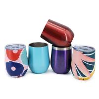 Quality Egg Shaped 12 Oz Vacuum Insulated Tumbler Custom Stainless Steel Wine Tumbler for sale