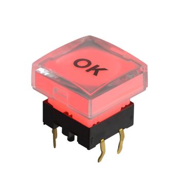 Quality 15x15 LED Push Button Switch 30mA 30VDC With Sculptured Cap for sale