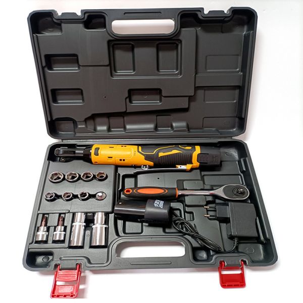 Quality 1500Mah Lithium Electric Ratchet Wrench 90 Degree Angle Power Torque Wrench for sale