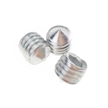 Quality M4 Hexagon Socket Grub Screws Cone Point Galvanized Steel Fastener for sale