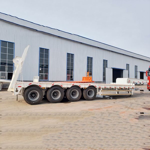 Quality CIMC 100 Ton Container Transport Truck Lowbed Semi Trailer for sale