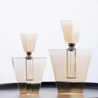 Quality Orange Empty Crystal Perfume Bottles , Elegant Glass Perfume Bottle For for sale