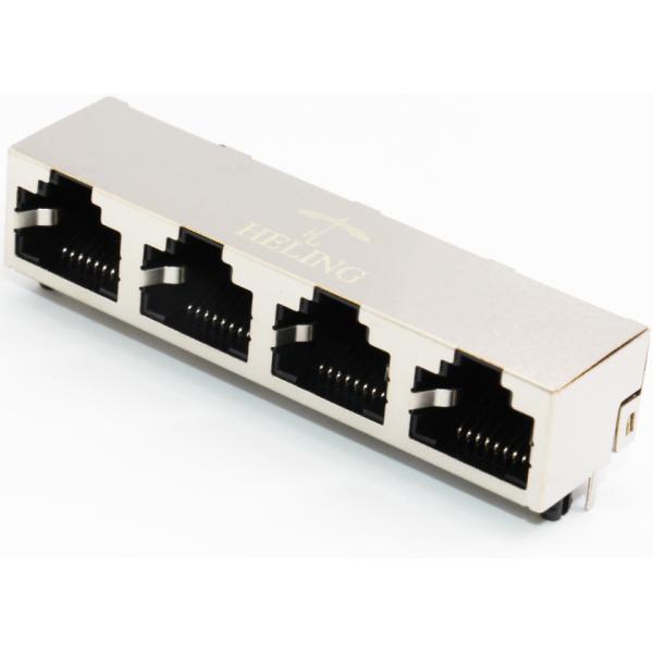 Quality 1 * N RJ45 Multiple Port Connectors , Right Angle Tab Up RJ45 Multiport for sale