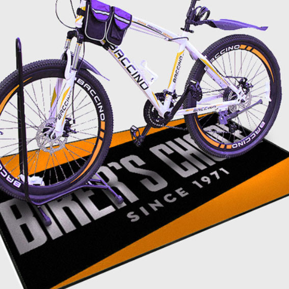 Quality 4MM Thick Custom Logo Mats Rubber TPR Bicycle Trainer Mat for sale