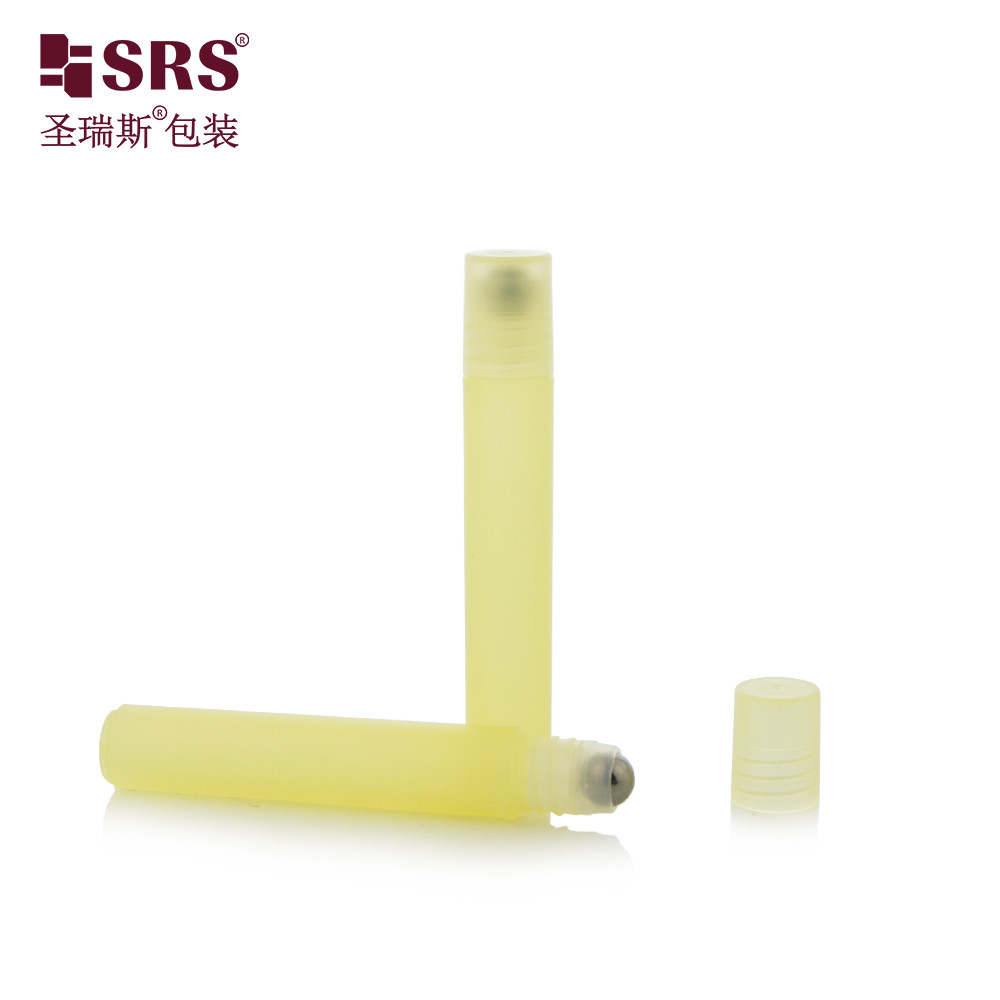 Quality RPP 8ml Empty Injection Custom Yellow Color Matte Finished Eye Serum Roll On for sale