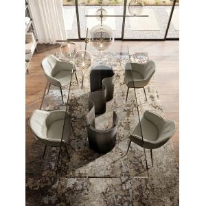 Quality Modern Home Furniture Dining Set with Glass Top Luxury Dining Table and Chair for sale