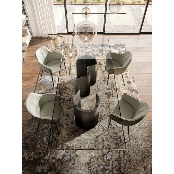 Quality Modern Home Furniture Dining Set with Glass Top Luxury Dining Table and Chair Set for 8-12 Seaters Home or Hotel Use for sale