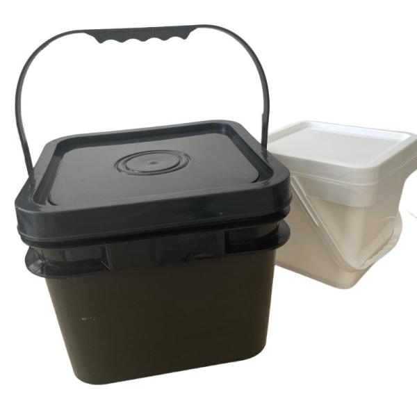 Quality Pet Food 5L 6L 8L 10L Square Plastic Bucket with Lid Recycle for sale