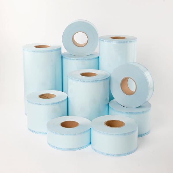 Quality Heat Sealing Flat Sterilization Reels Roll Gusseted Reel Pouches Sterilization for sale