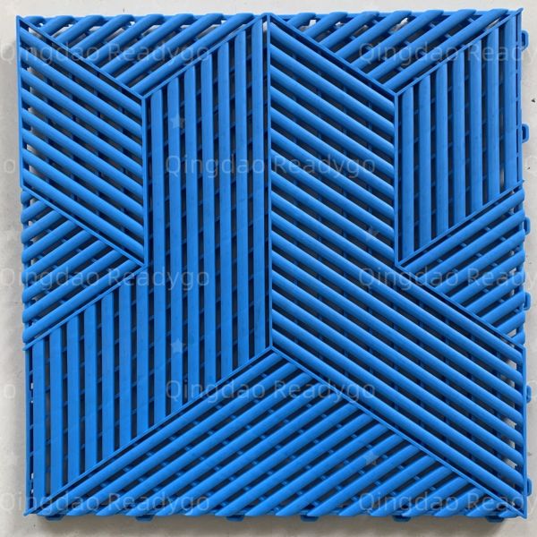 Quality Rib Self-Draining warehouse plastic flooring Garage floor tiles interlocking for sale