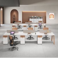 Quality Wooden 2 4 6 Seat Cubicles Desk Workstation Office Furniture Modular Office Desk for sale