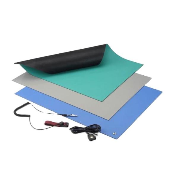 Quality Custom ESD Rubber Table Mat 1.8mm-3mm Anti-static Green Grey Blue for sale