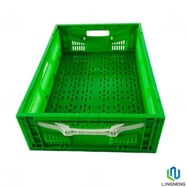 Quality Fruit / Vegetable 36L Folding Crate Box Plastic Collapsible Storage Crate With for sale