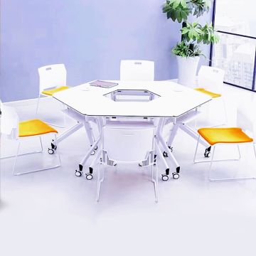 Quality Customizable Folding Training Hexagonal Combination Table for Multifunctional for sale