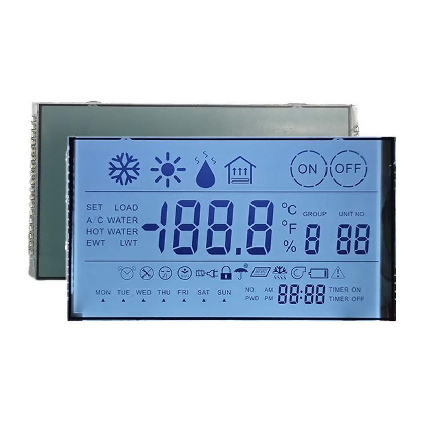 Customized 7-segment monochrome LCD screen thermostat display product image