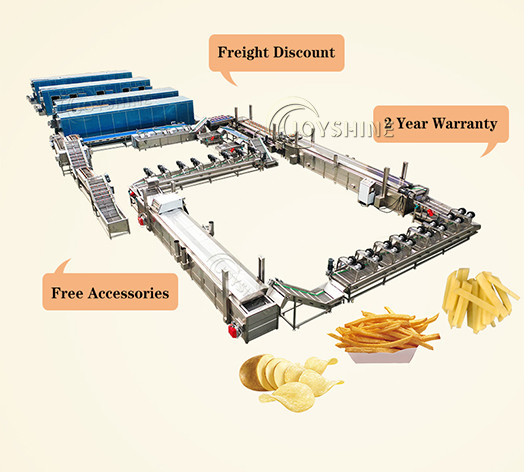 Quality Potato Chips Thickness 1-2mm French Fries Production Line for Frozen Fries for sale