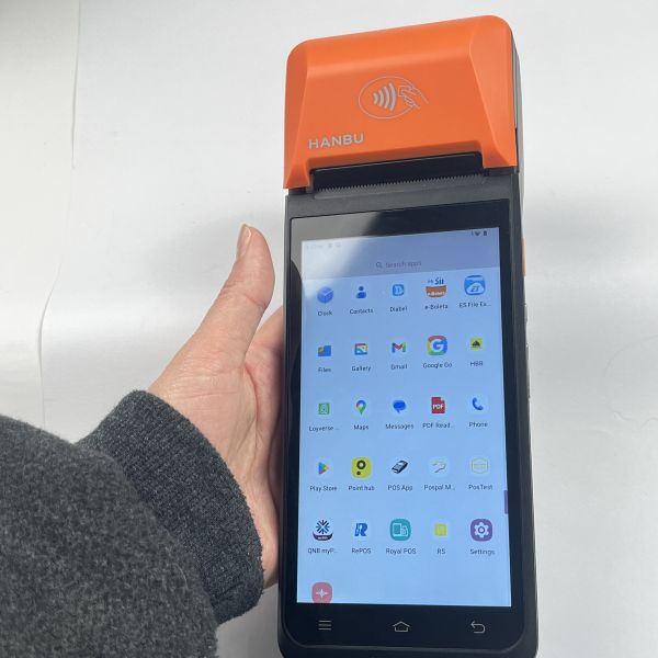 Quality SC9863 Processor Mobile POS Orange POS Machine With Printer for sale