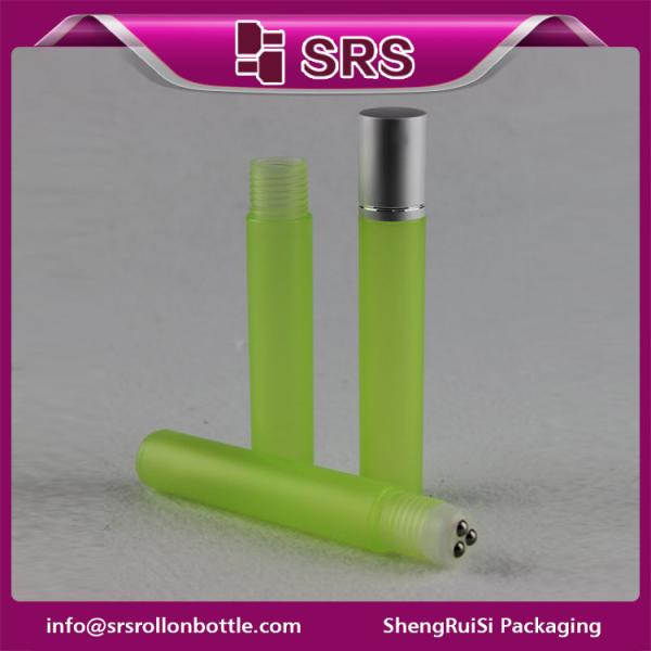Quality Cosmetic luxury 15ml plastic bottle with three steel roller ball for sale