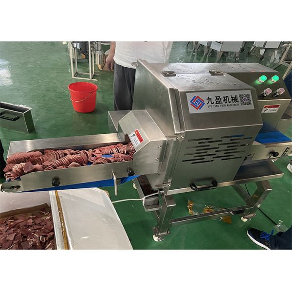 Quality 800kg/h Industrial Meat Slicer Automatic Frozen Sausage Bacon Beef Mutton for sale