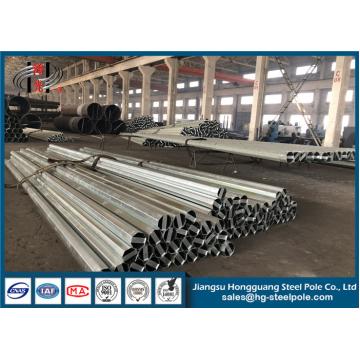 Hot Dip Galvanized Steel Electric Pole , OEM Power Distribution Poles
