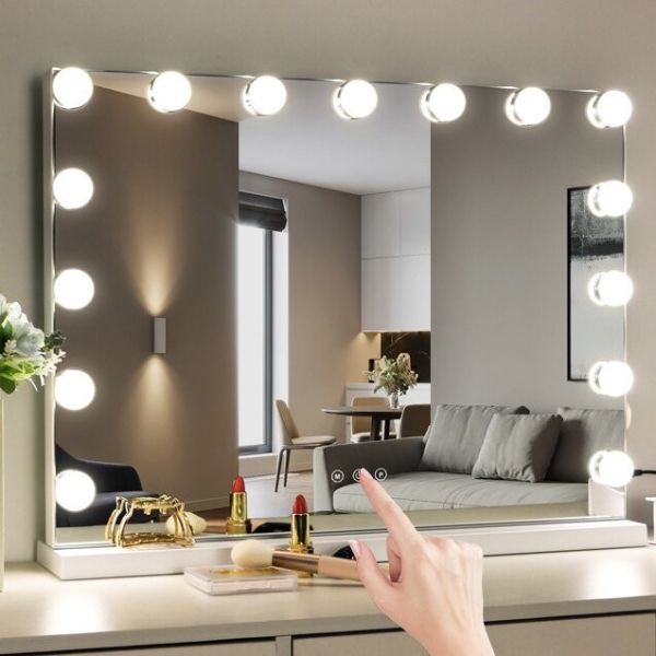 Quality LED Light Hollywood Mirror Countertop Makeup Vanity ODM for sale