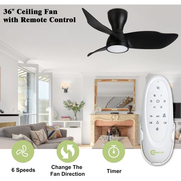 Quality Stylish 36 Inch DC Motor Ceiling Fan with Smart Control and Alexa / Google for sale